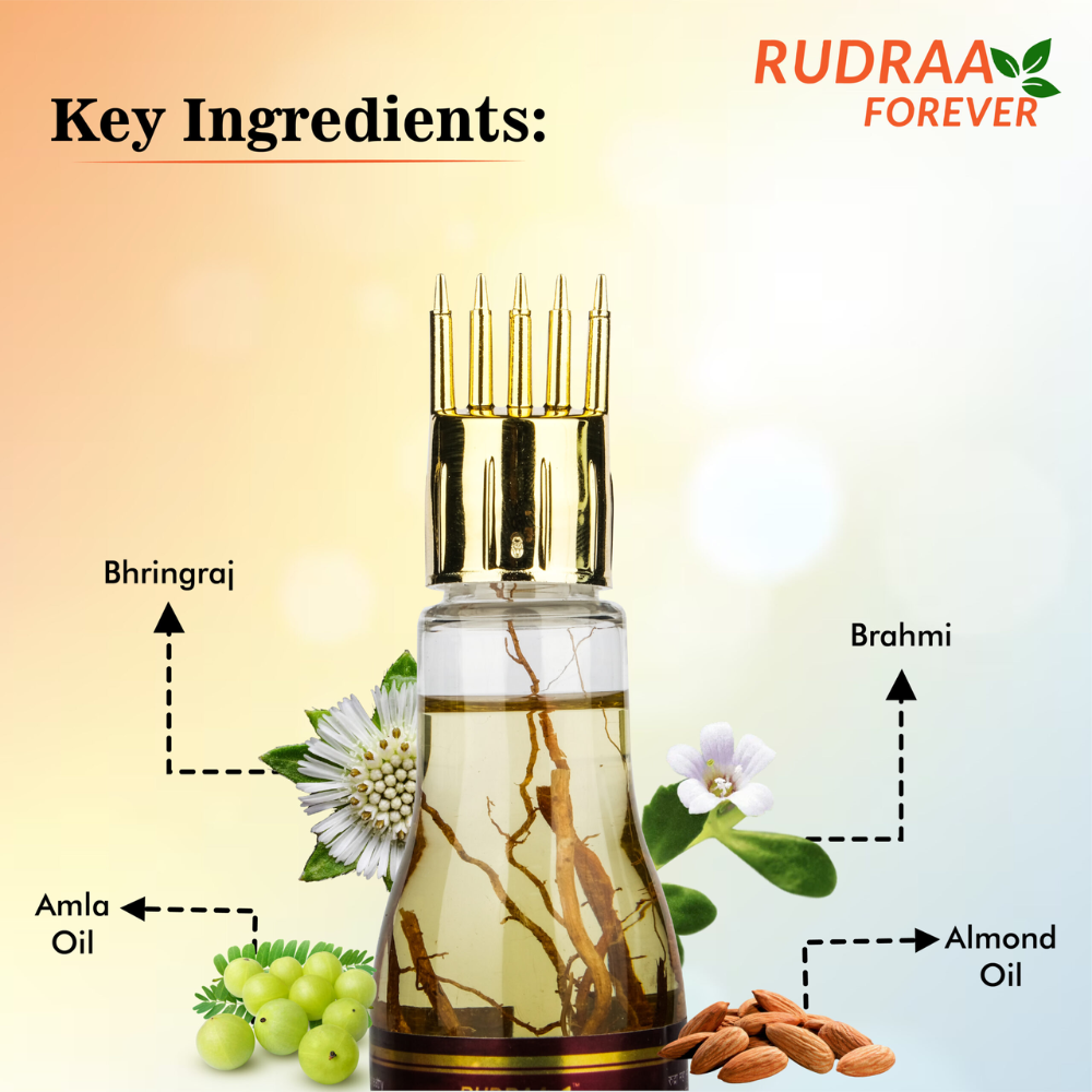 Rudraa Forever Maha Bhringraj Hair Oil with Kanghi - Ayurvedic Hair ...