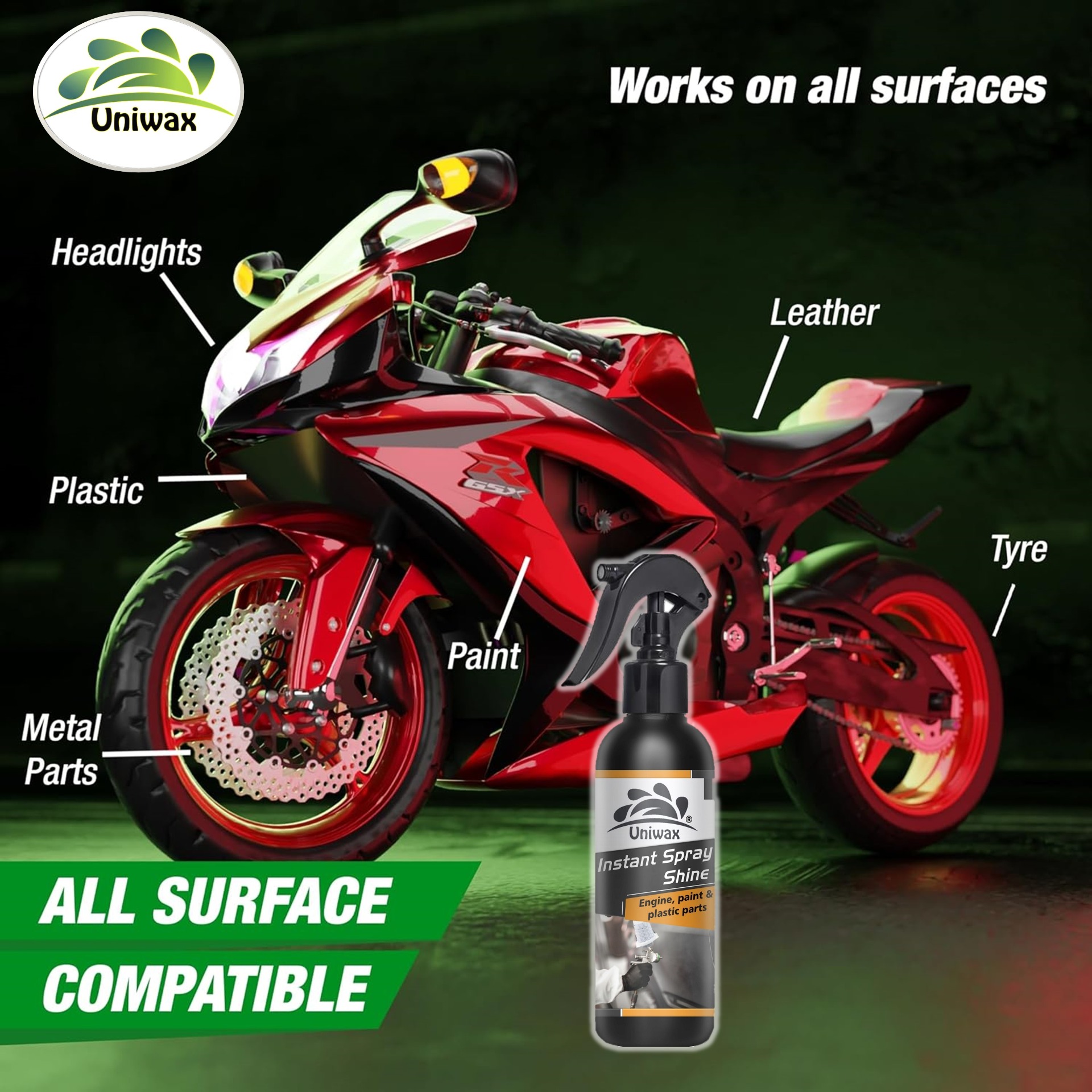INSTANT SHINE FOR CAR PAINT AND PLASTIC PARTS