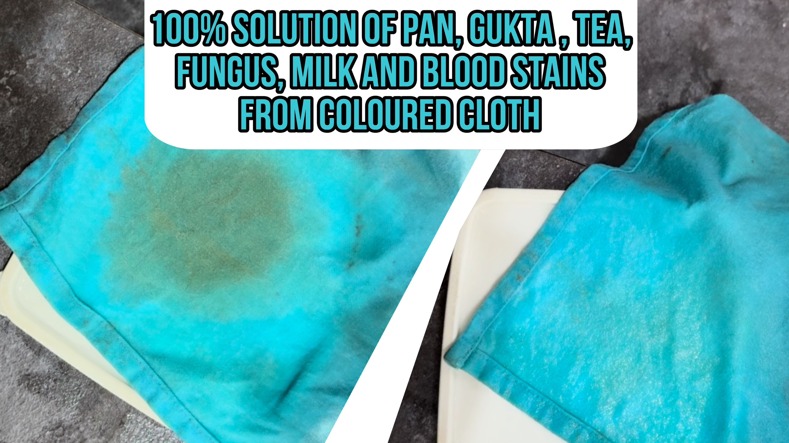 Stain booster for colored cloth pan, gutka, tea, blood, fungus, milk ...