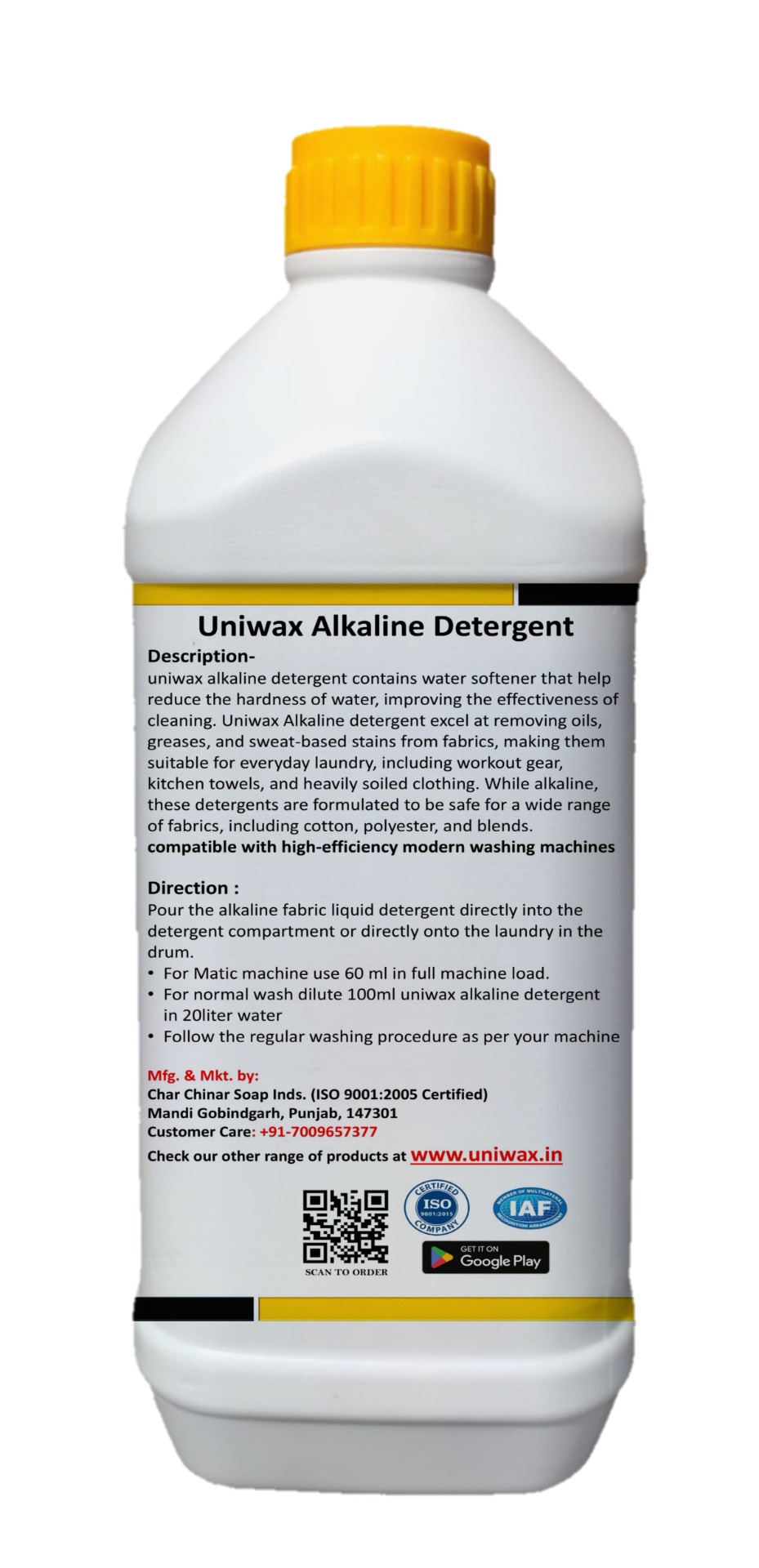 Alkaline liquid detergent- High PH stain remover, suitable for top load ...