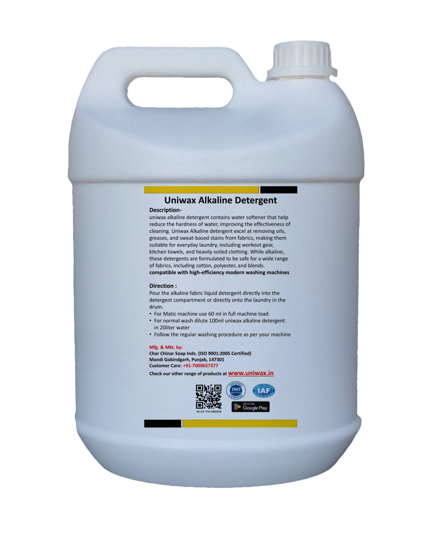 Alkaline liquid detergent- High PH stain remover, suitable for top load ...