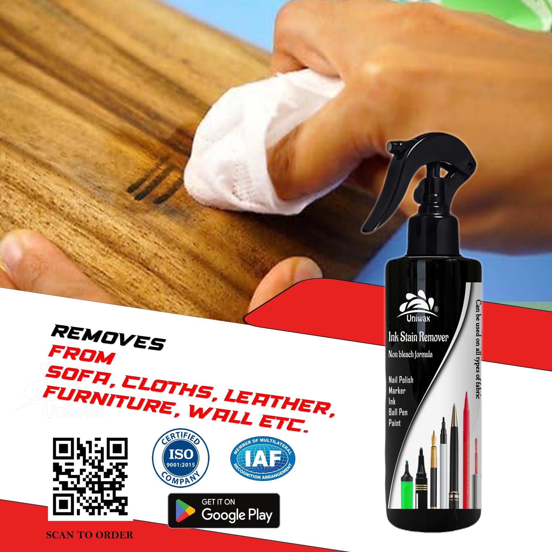 uniwax ink remover, Ballpoint pen, fountain pen, ink, Permanent marker ...