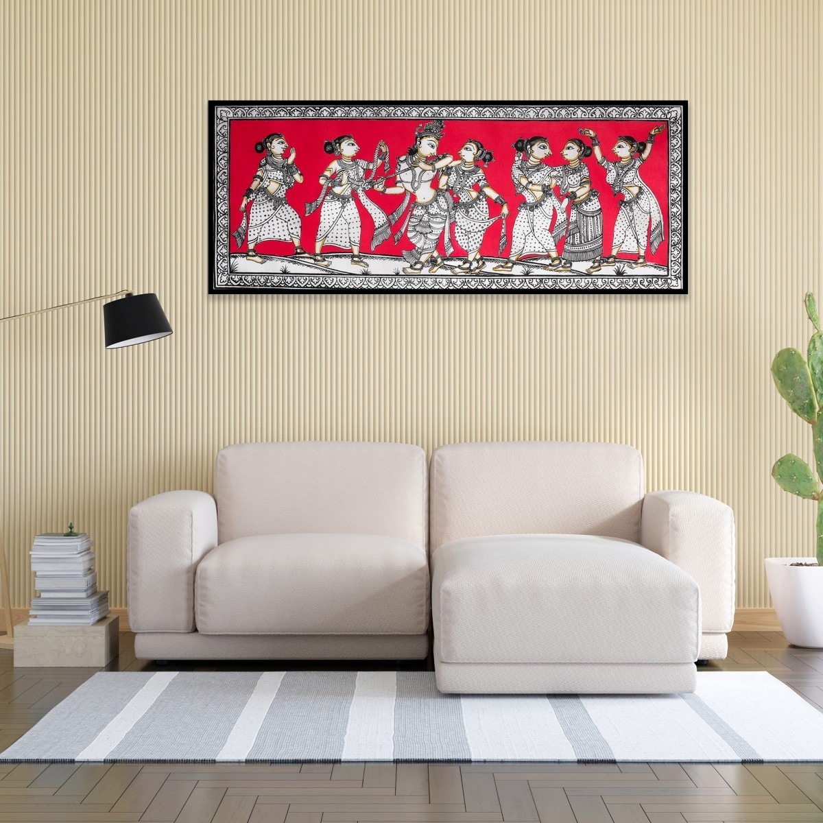 Lord Krishna Rasa Lila Pattachitra Painting