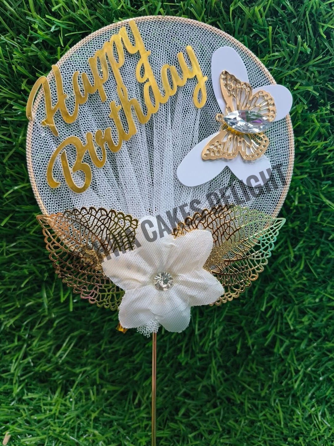 Imported Happy Birthday Metal Cake Topper