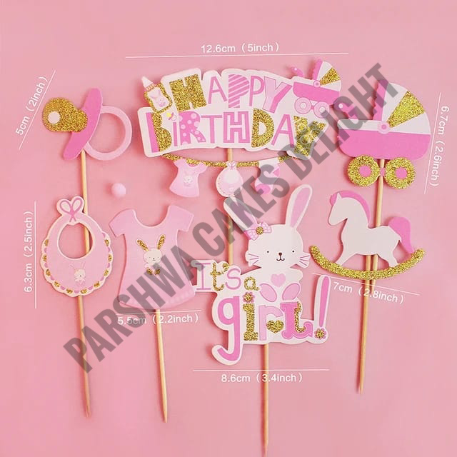 It's A Girl Theme Topper Set