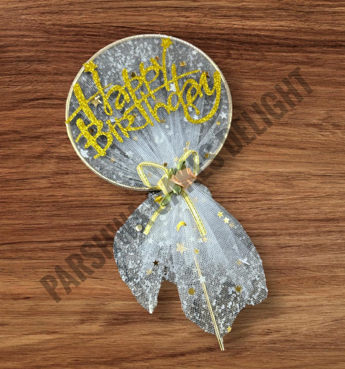 Imported Happy Birthday Metal Cake Topper