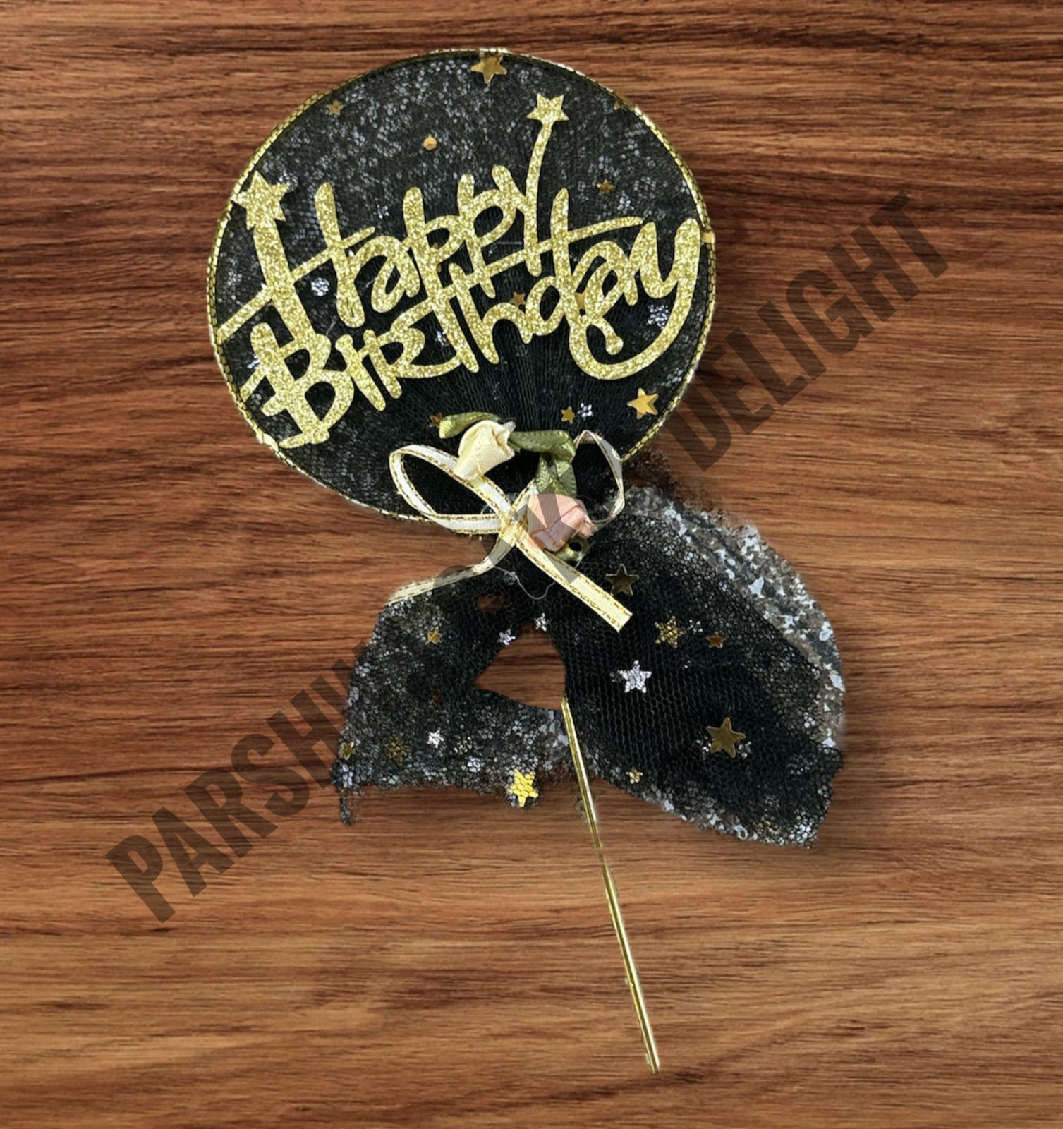 Imported Happy Birthday Metal Cake Topper