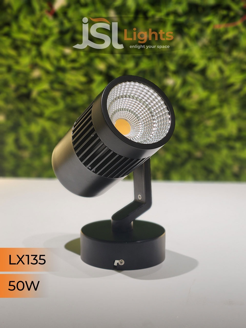LX 135 50W LED Wall Spotlight Black Body