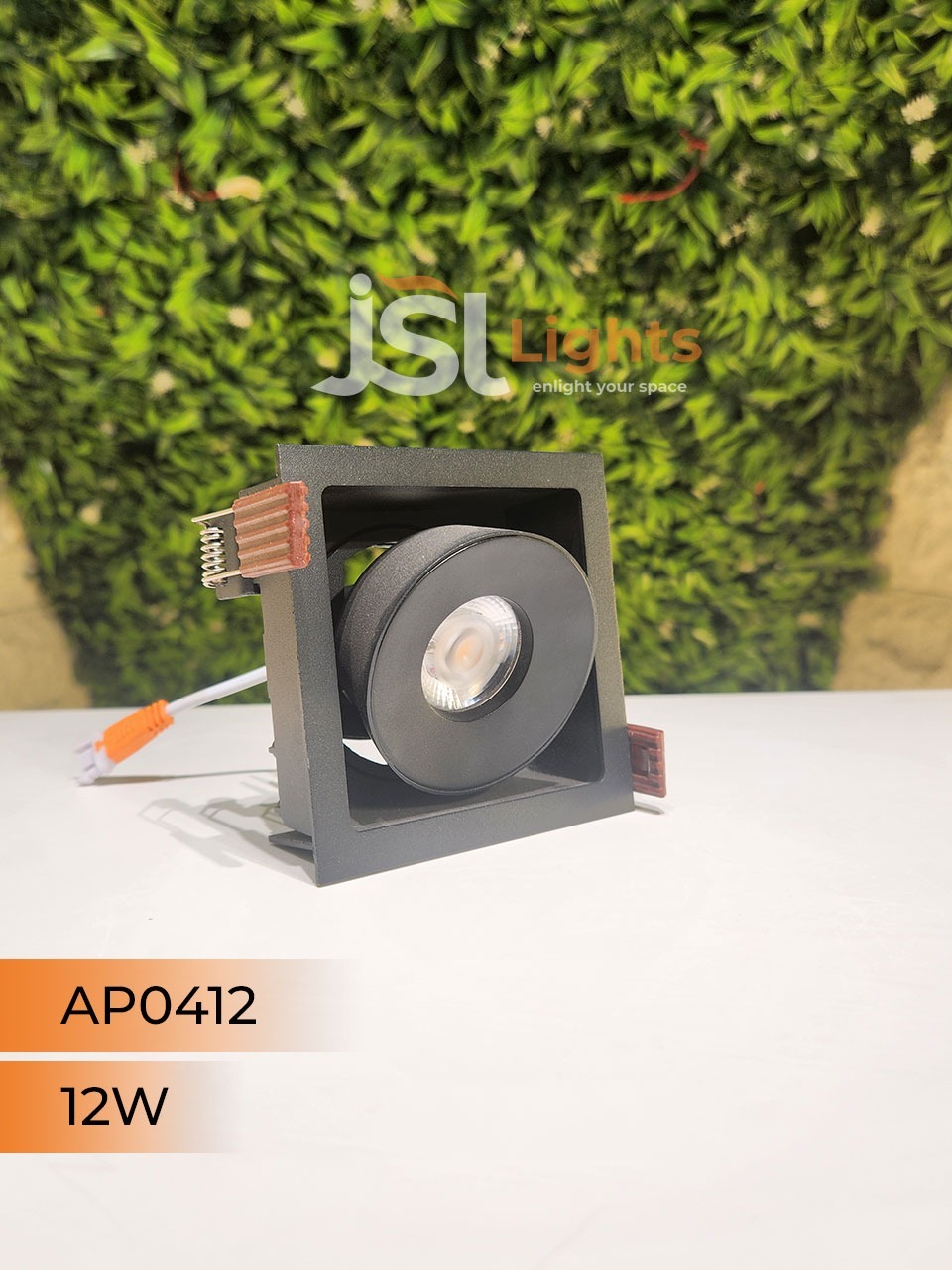 AP 0412 12W Black Square Recessed Linear COB Downlight