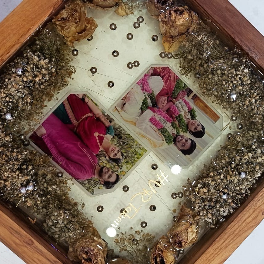 Resin Wooden Box Frame - 10x10" Inch