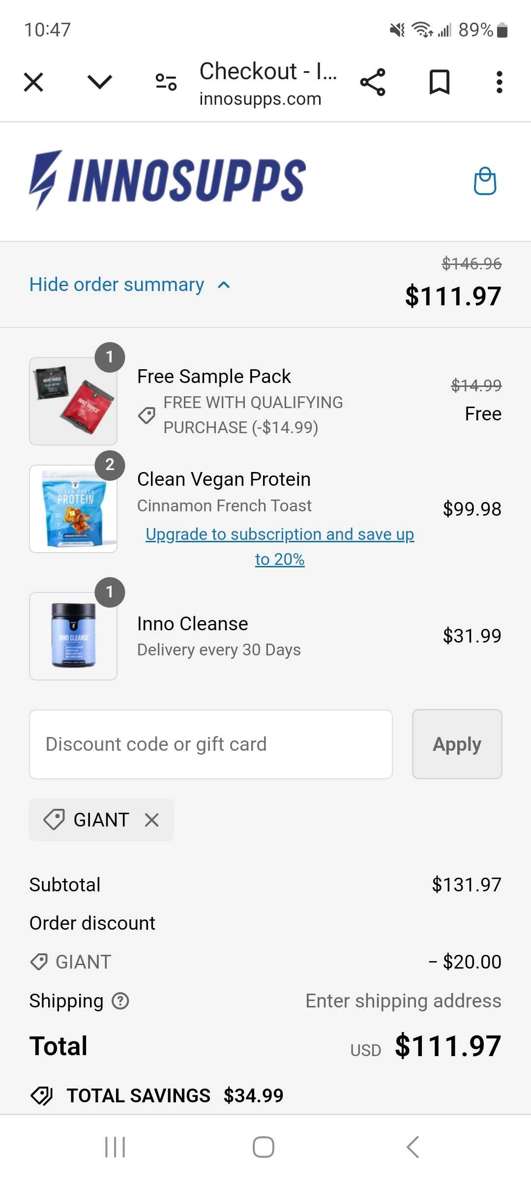 Inno Supps Promo Code