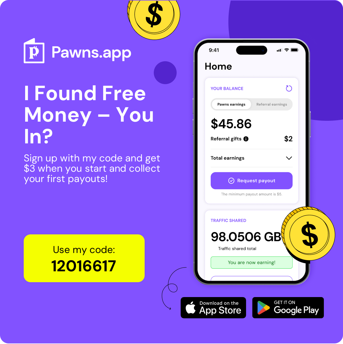 Pawns.app Promo Codes - $10 Off (3 Verified) May 2026