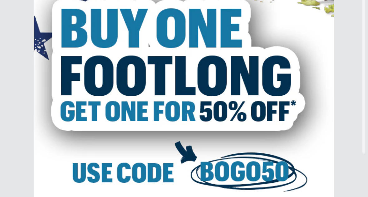 Subway Promo Codes (6 Verified) - 50% Off w/Code Aug 2025