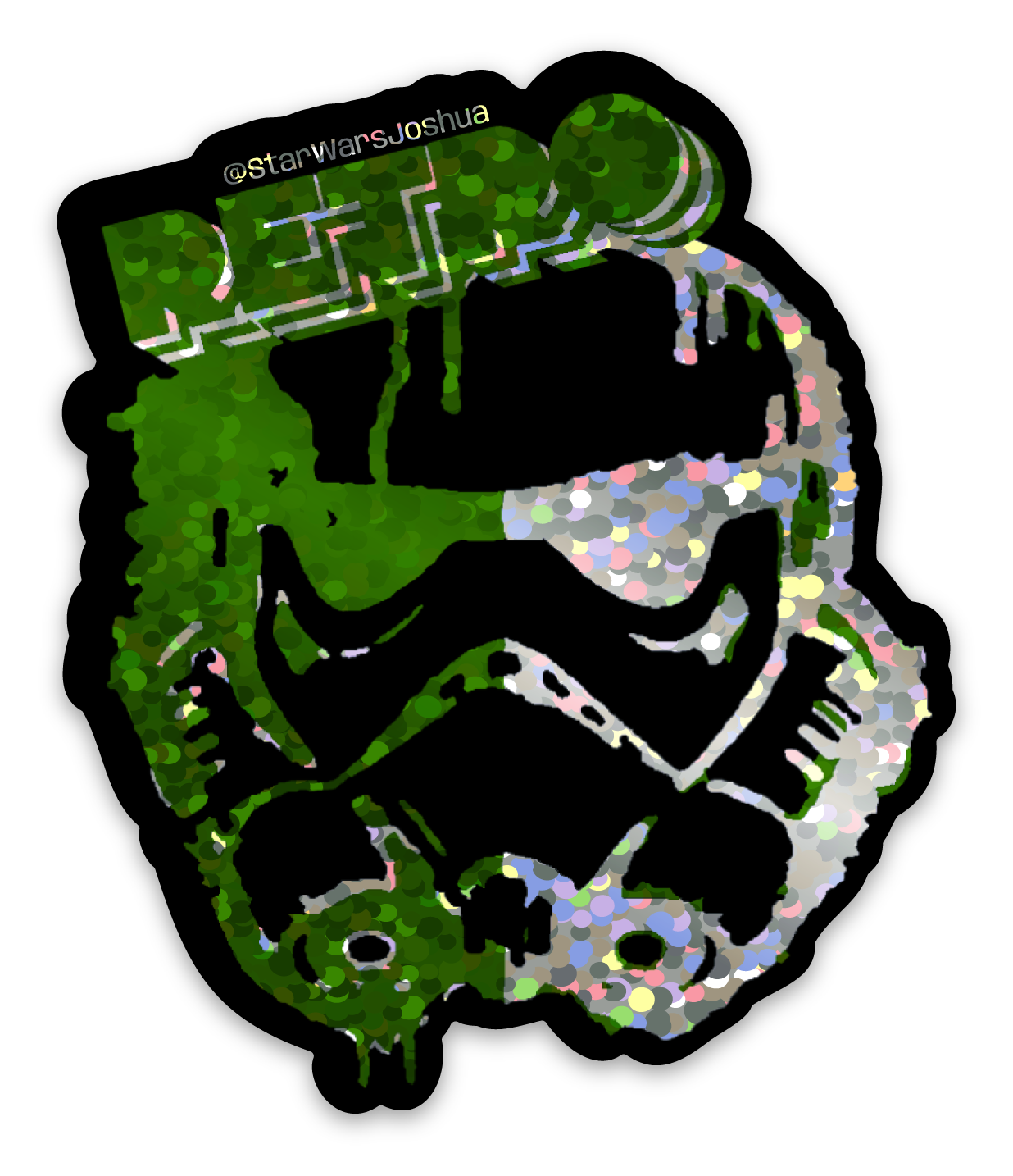 Retro Trooper by Star Wars Joshua | Glitter stickers | Sticker Mule