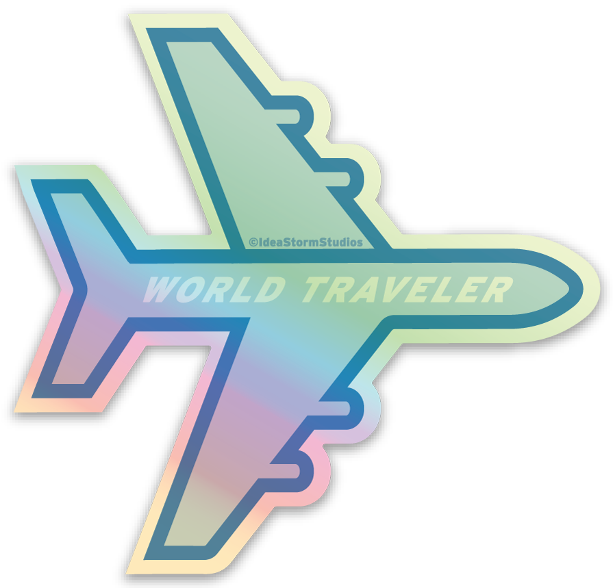 Holographic Plane Sticker by Alex Asfour | Holographic stickers ...