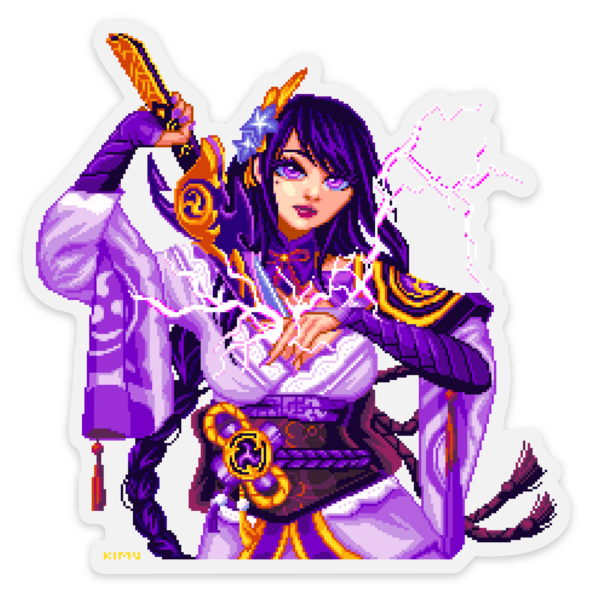 Baal - Raiden Shogun Pixel - Genshin by KawaiiKimu | Clear stickers ...