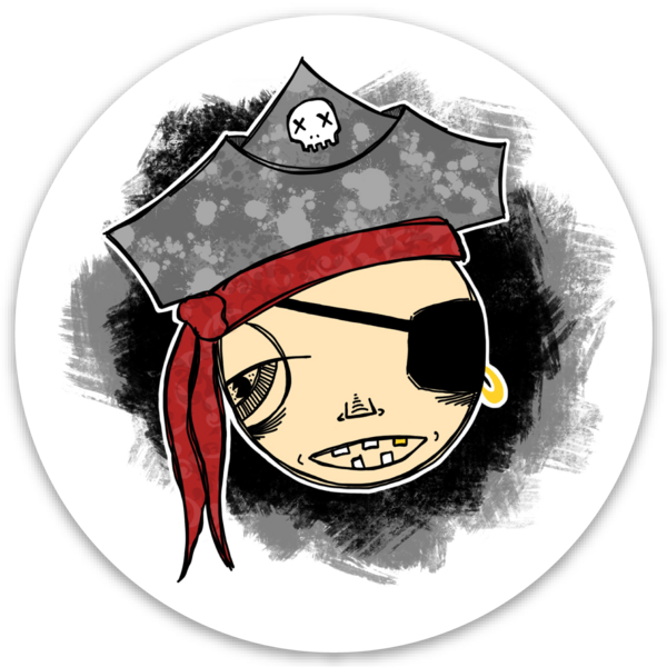 Sketchy Pirate by jeffclaassen | Round stickers | Sticker Mule UK
