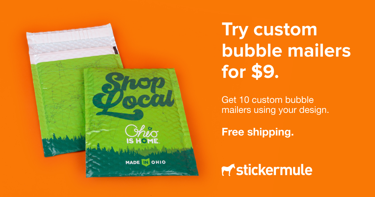 Custom bubble mailer samples | Sticker Mule