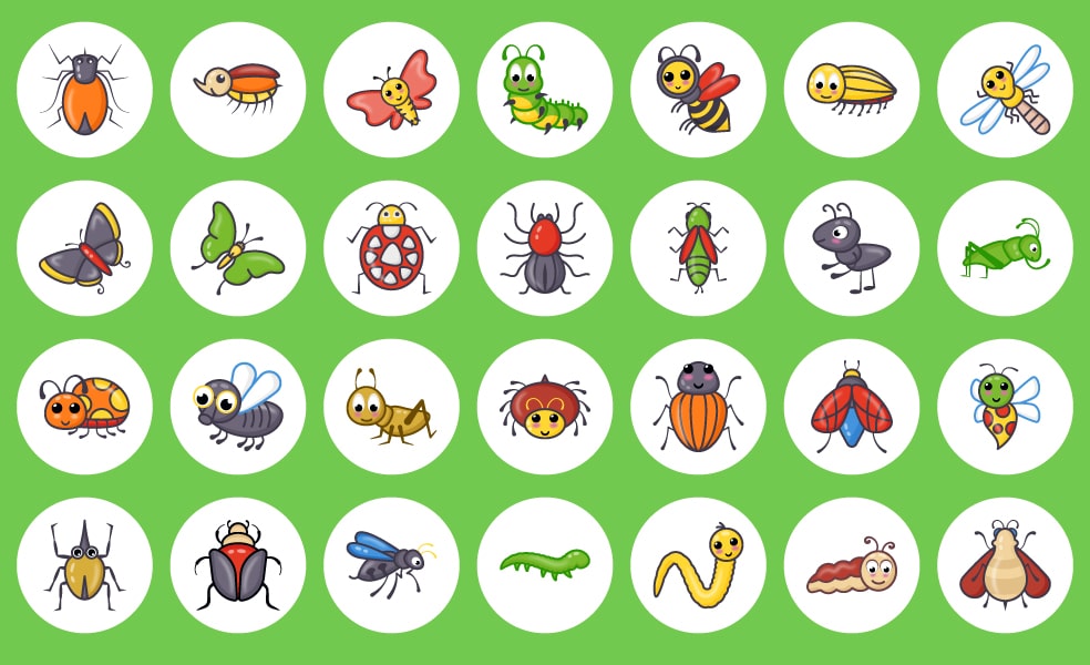 110 Cute Insect Vectors - Smashing Stocks