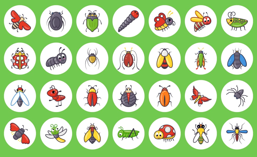 110 Cute Insect Vectors - Smashing Stocks