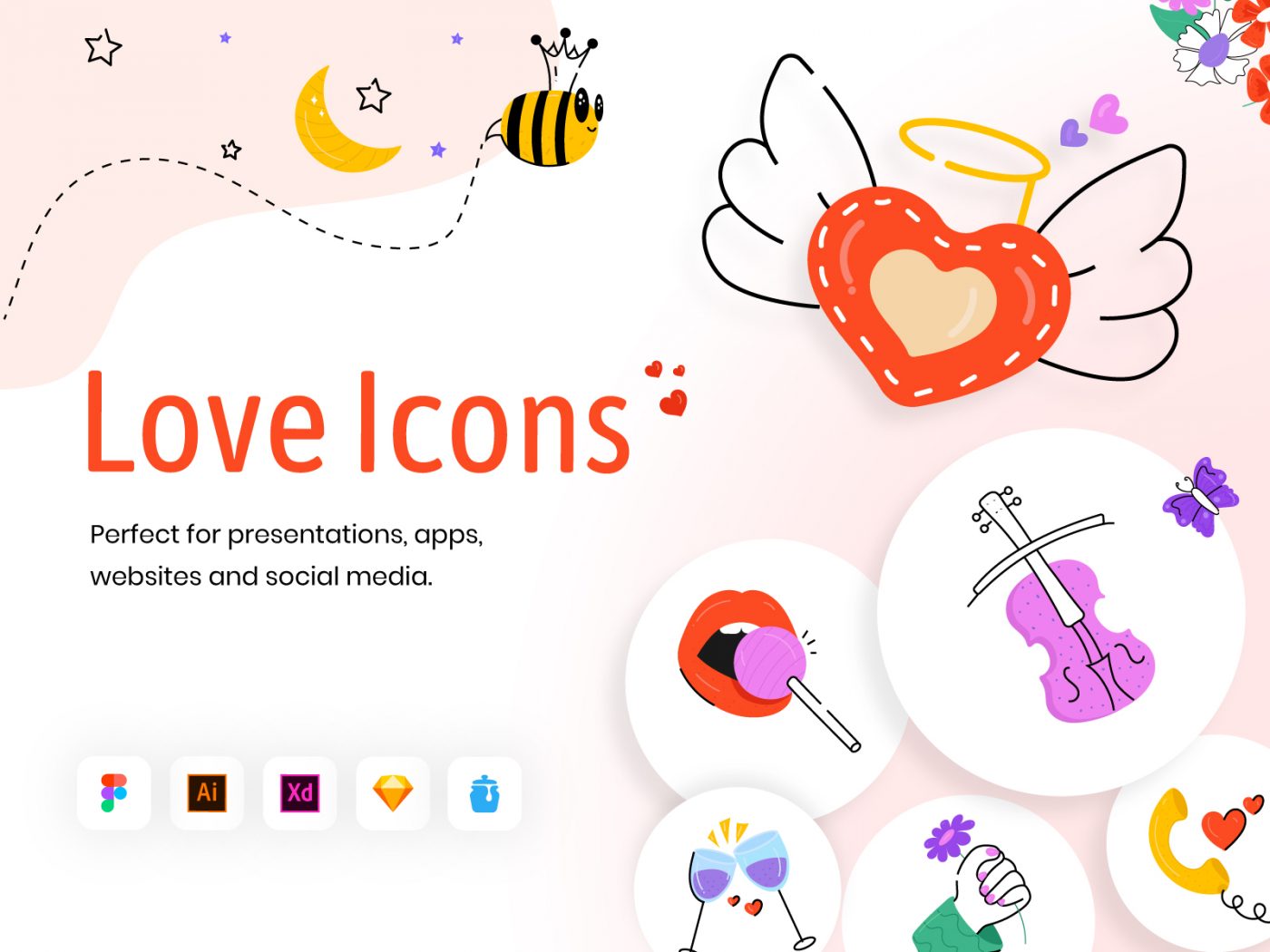 100 Hand Drawn Love Icons - Smashing Stocks