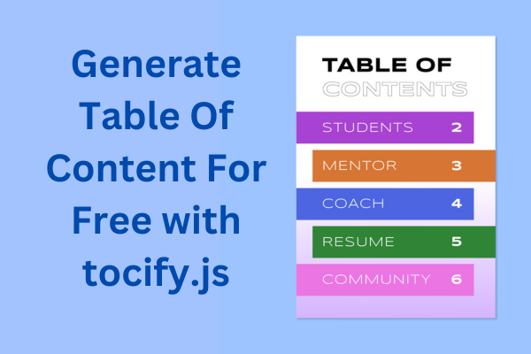 Introducing tocify.js – The Ultimate Utility for Table of Contents (TOC ...
