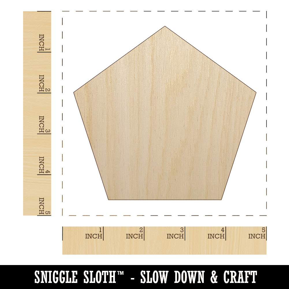 Pentagon Solid Unfinished Wood Shape Piece Cutout for DIY Craft ...