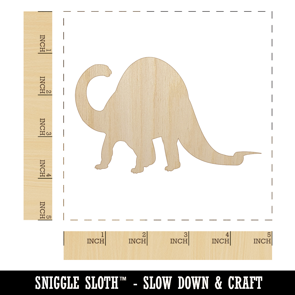 Brontosaurus Dinosaur Solid Unfinished Wood Shape Cutout for DIY Craft ...
