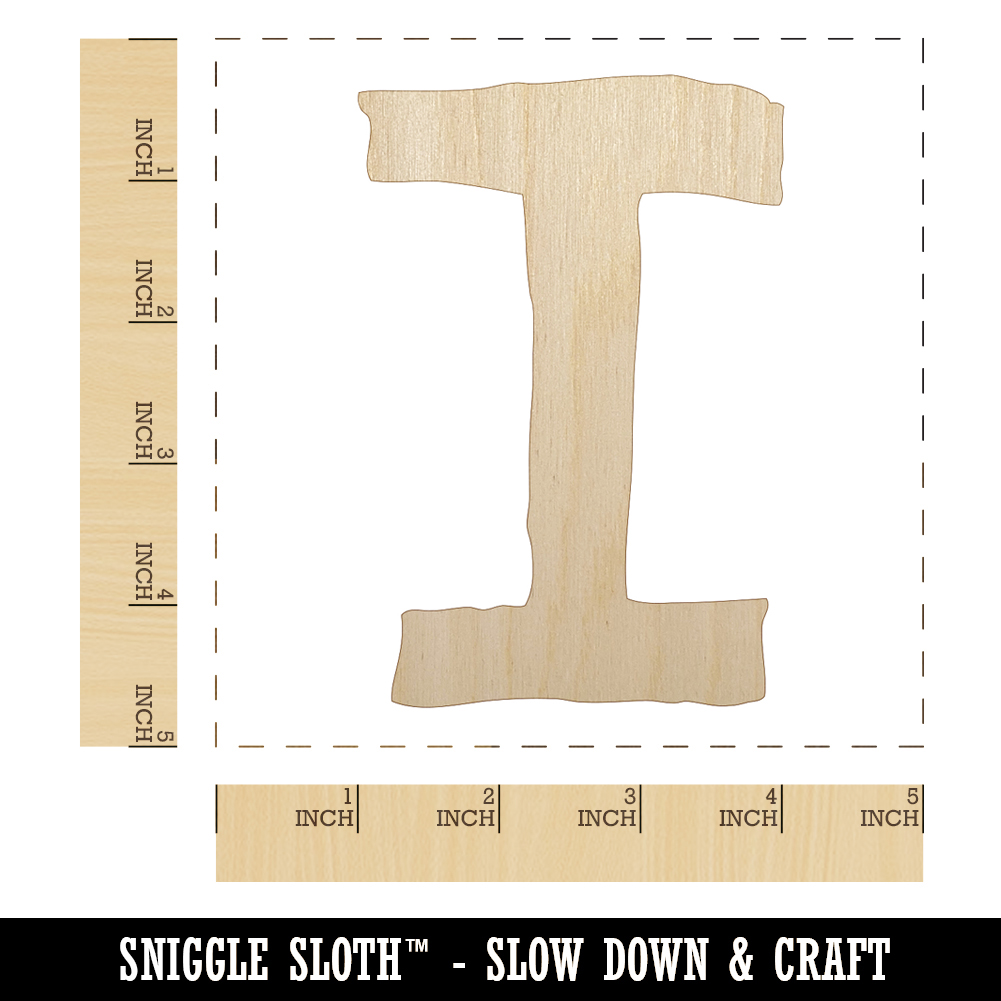Letter I Uppercase Cute Typewriter Font Unfinished Wood Shape Cutout ...
