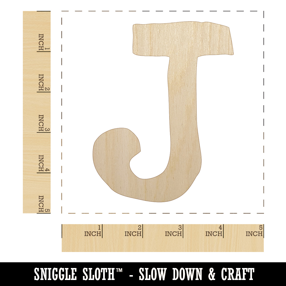Letter J Uppercase Cute Typewriter Font Unfinished Wood Shape Cutout ...