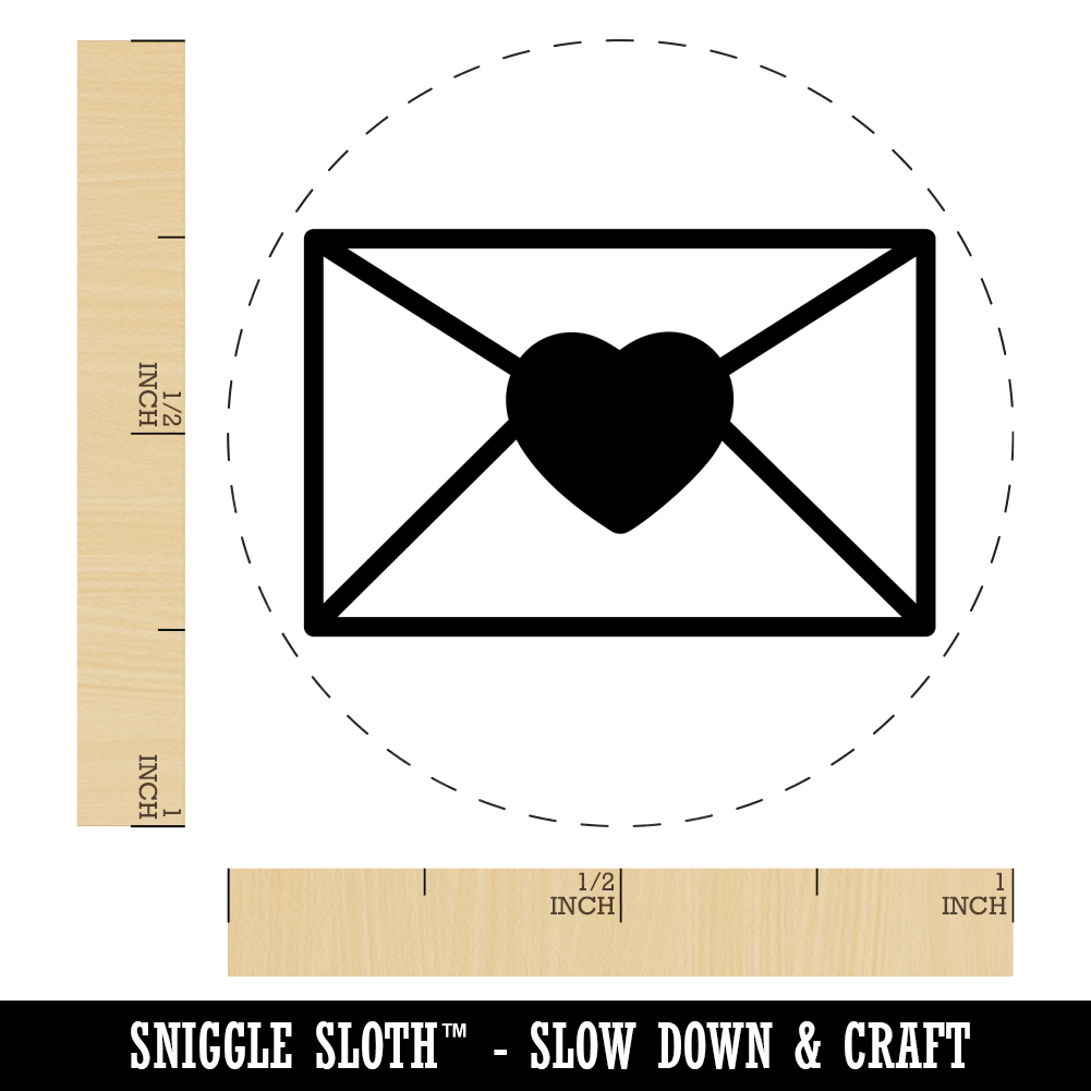 Envelope with Heart Rubber Stamp for Stamping Crafting Planners | eBay
