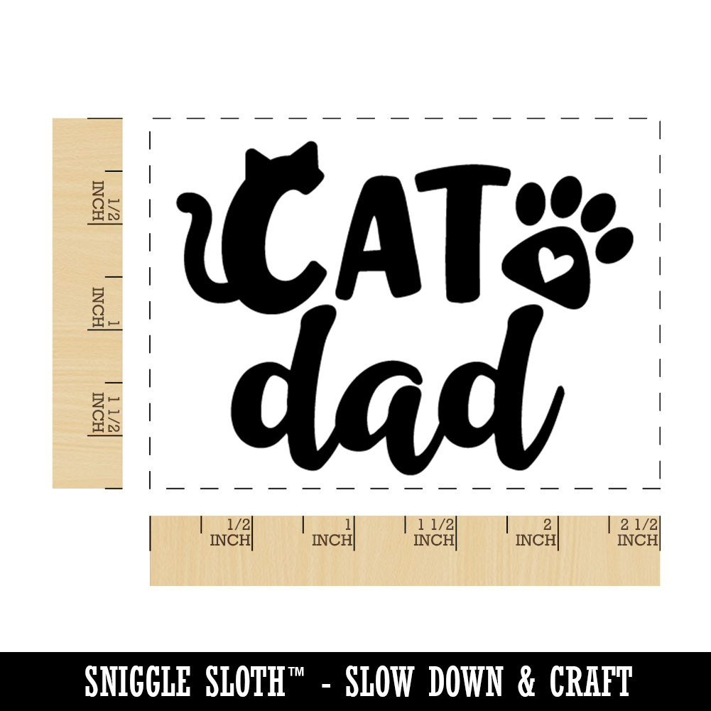 Stamps Stickers, Labels & Tags Cat Dad Paw Print Rectangle Rubber Stamp ...