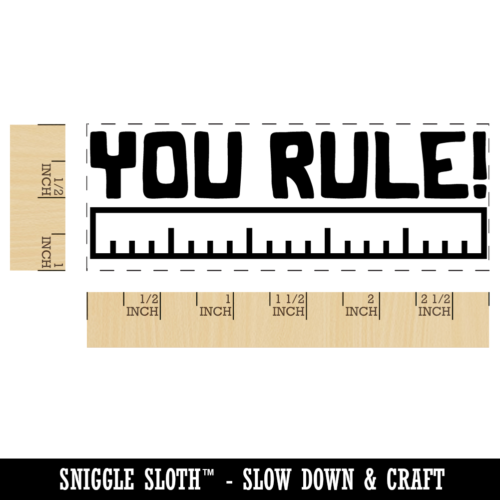 You Rule Ruler Teacher Student School Self-Inking Rubber Stamp Ink ...