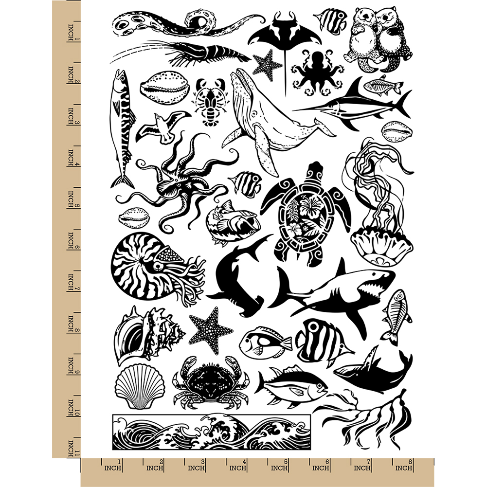 Sea Life Tattoos Black And White