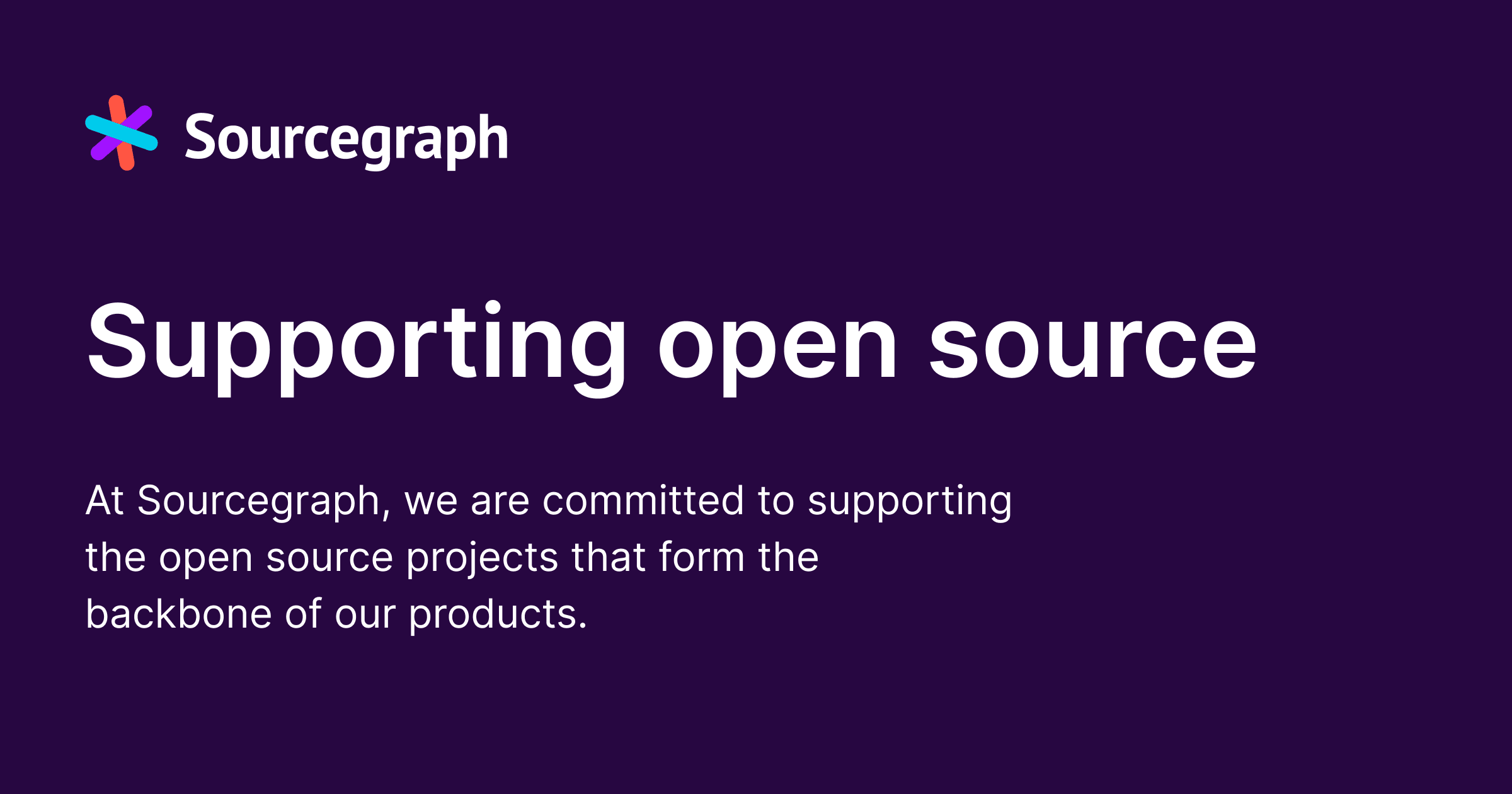 Sourcegraph Open Source Support Program