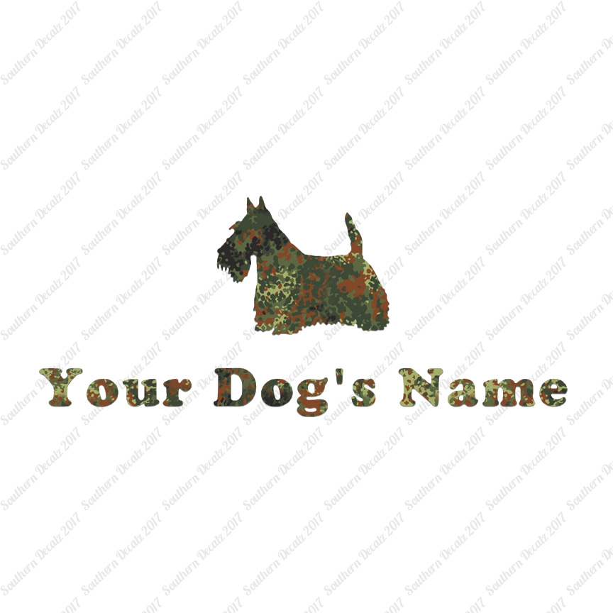 Custom Scottish Terrier Dog Name Decal Sticker - 25 Printed Fills - 6 ...