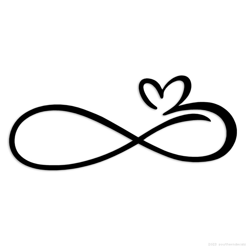 Heart Love Infinity 2 - Decal Sticker - Multiple Colors & Sizes ...