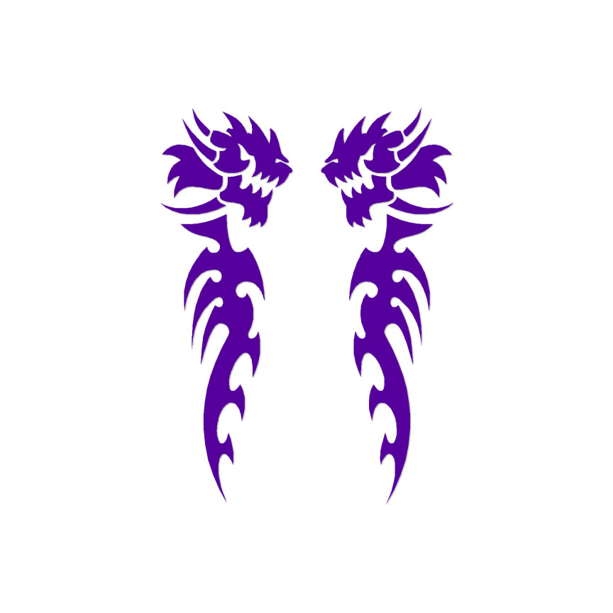 Pair of Tribal Dragons - Decal Sticker - Multiple Color & Sizes ...
