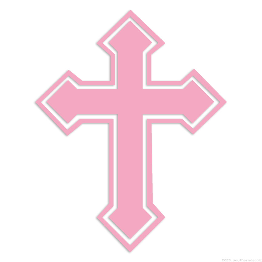 Outlined Cross - Decal Sticker - Multiple Colors & Sizes - ebn6819 | eBay
