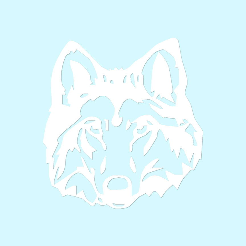 Wolf Dog Head - Vinyl Decal Sticker - Multiple Color & Sizes - ebn1036 ...