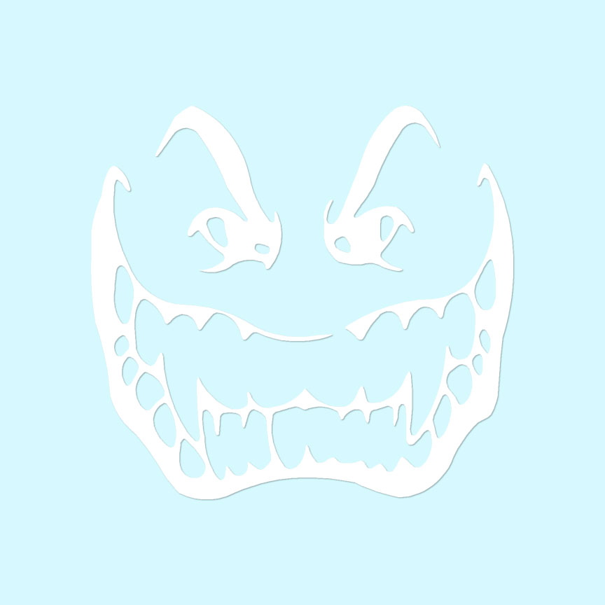 Vampire Face Fangs - Vinyl Decal Sticker - Multiple Color & Sizes ...
