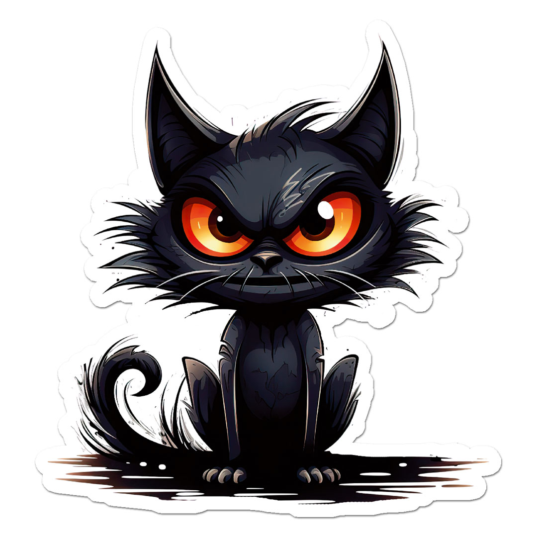 Angry Black Cat Vinyl Decal Sticker - ebn11006 | eBay