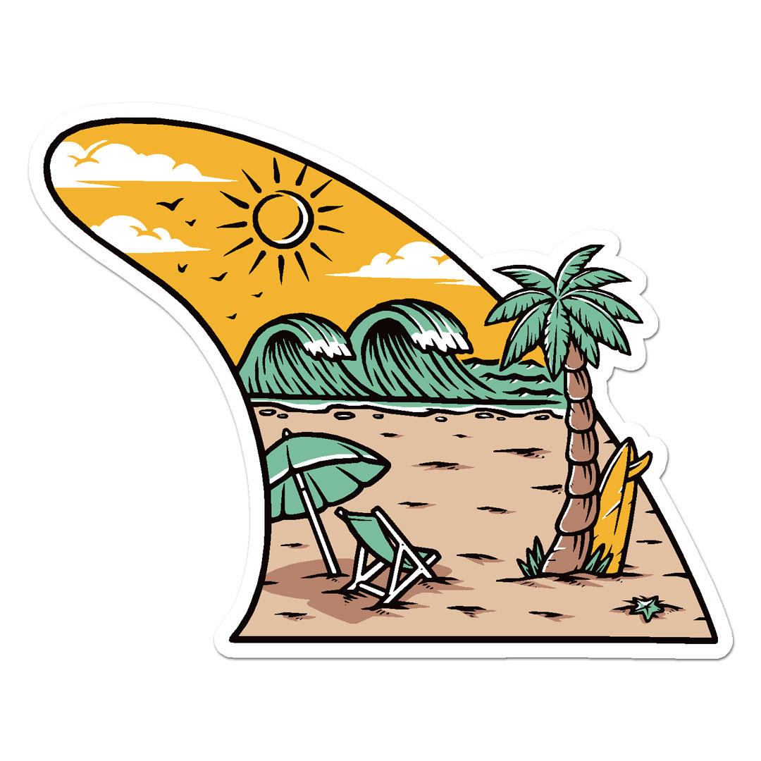 Shark Fin Beach Sun Vinyl Decal Sticker - ebn9926 | eBay