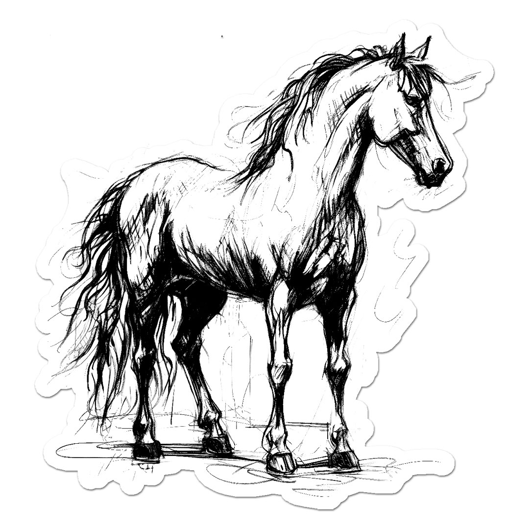 Horse Sketch Vinyl Decal Sticker - ebn9974 | eBay