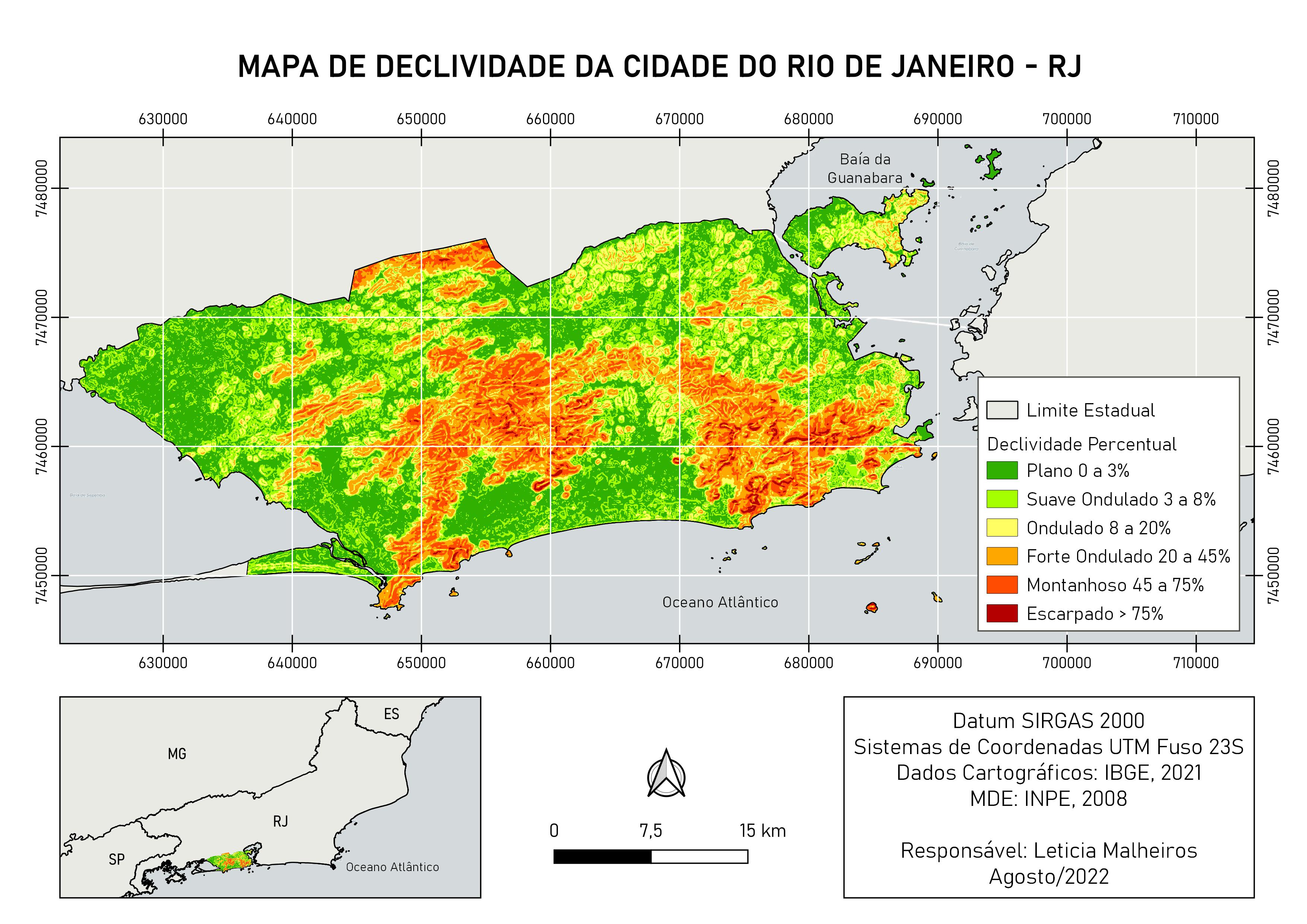Declividades do Rio de JAneiro - RJ | Spatialnode