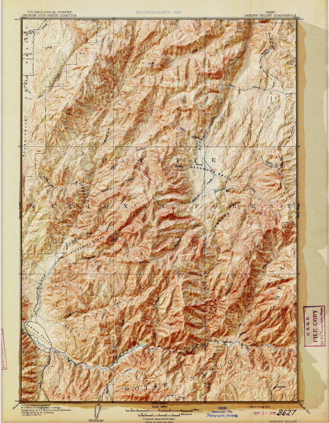 USGS Topo 1909 Idaho Modern Hillshade | Spatialnode