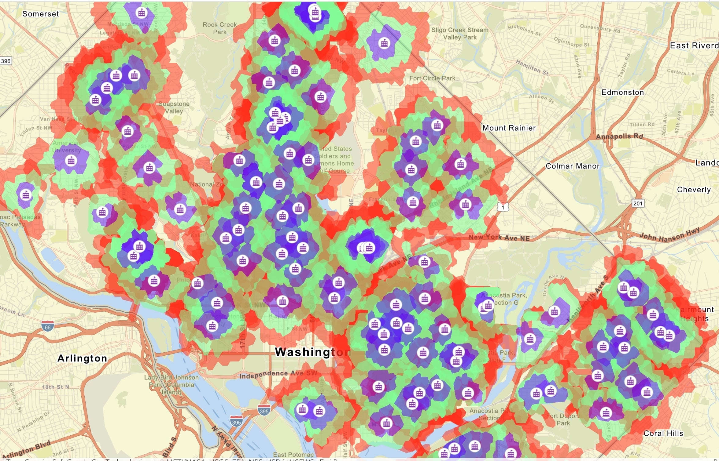 1a: At Risk School Walking Areas | Spatialnode