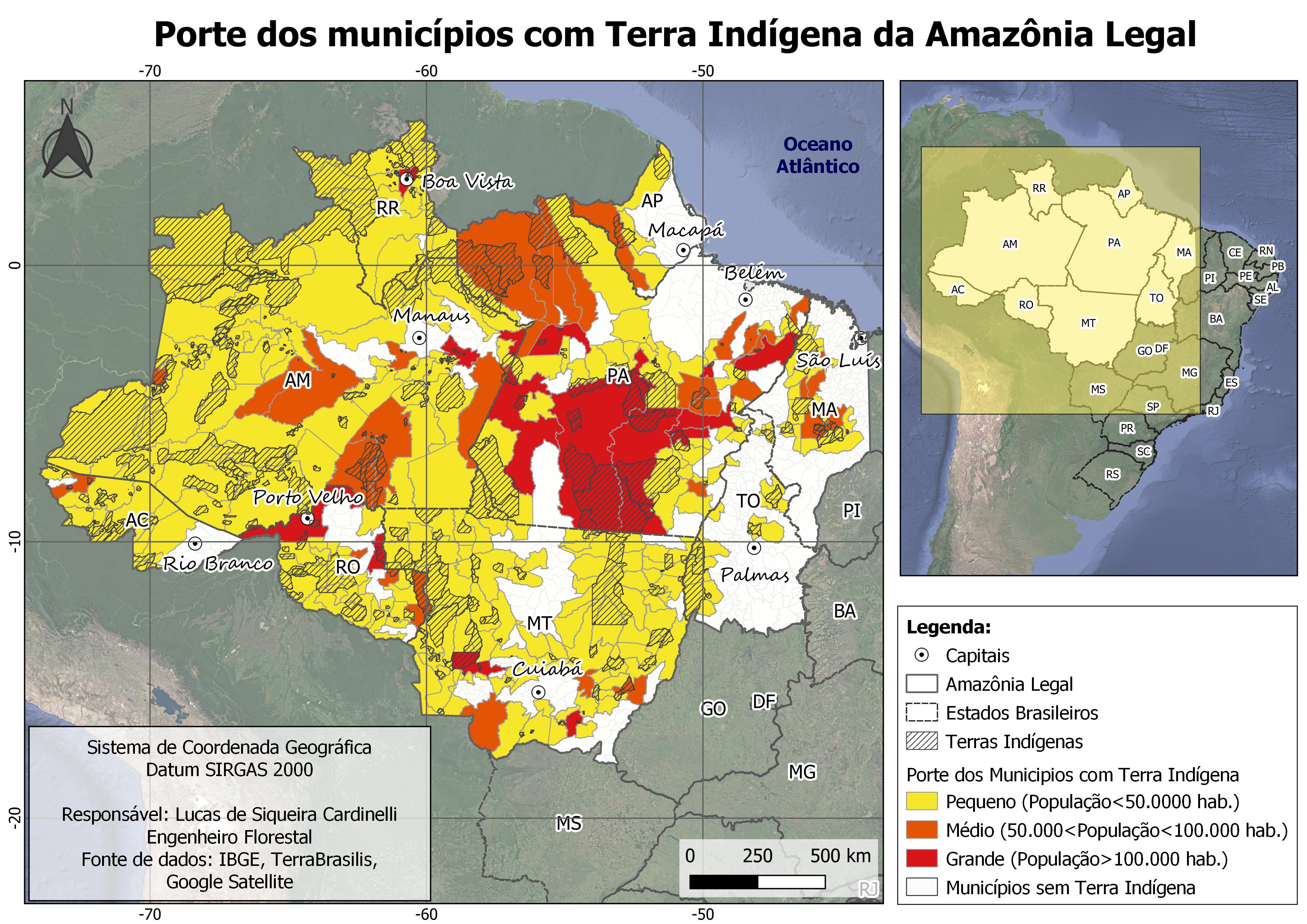 Porte de municípios com Terra Indígena | Spatialnode