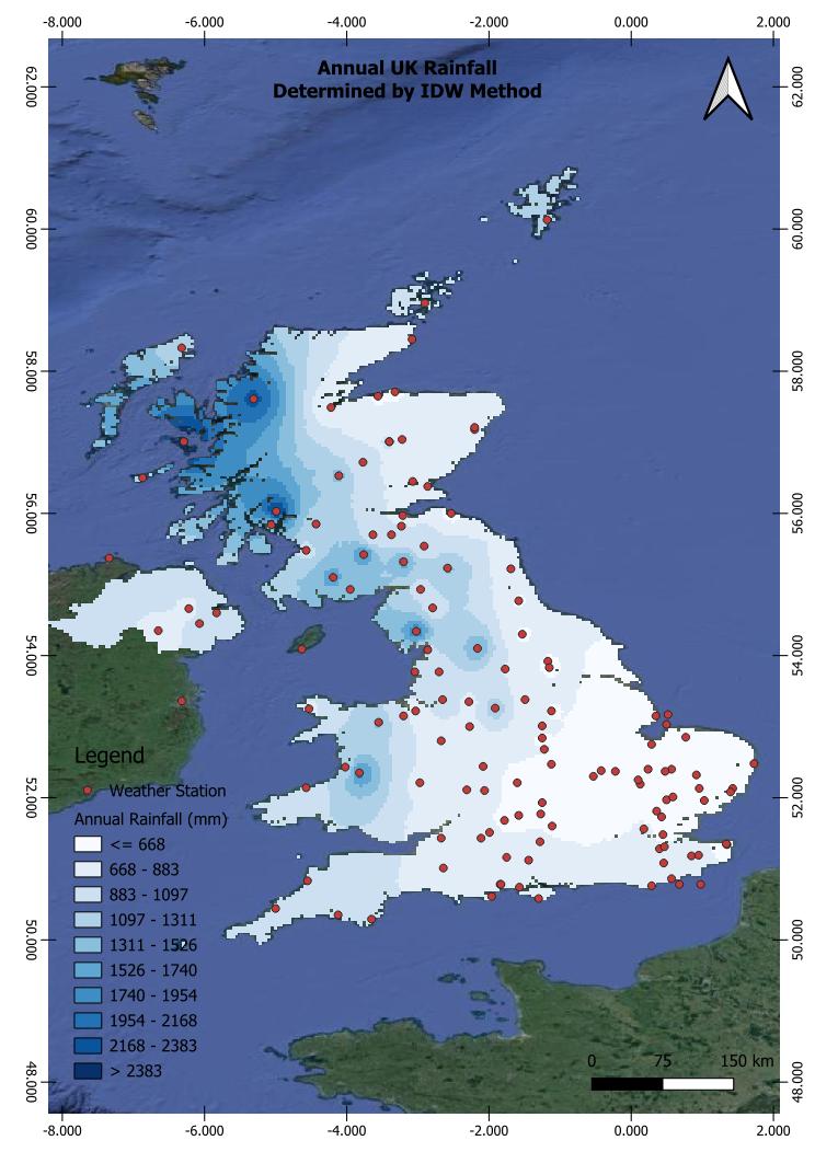 UK Annual Rainfall Map | Spatialnode