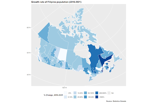 Filipino Canadian Choropleth Maps | Spatialnode